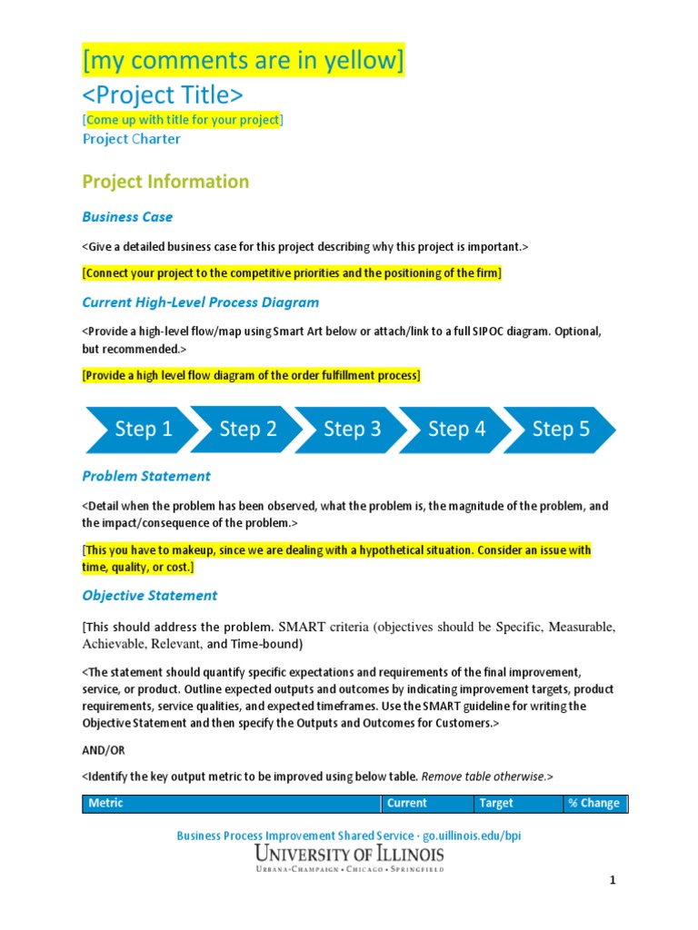 BPI Charter Template | PDF | Business Process | Production And ...