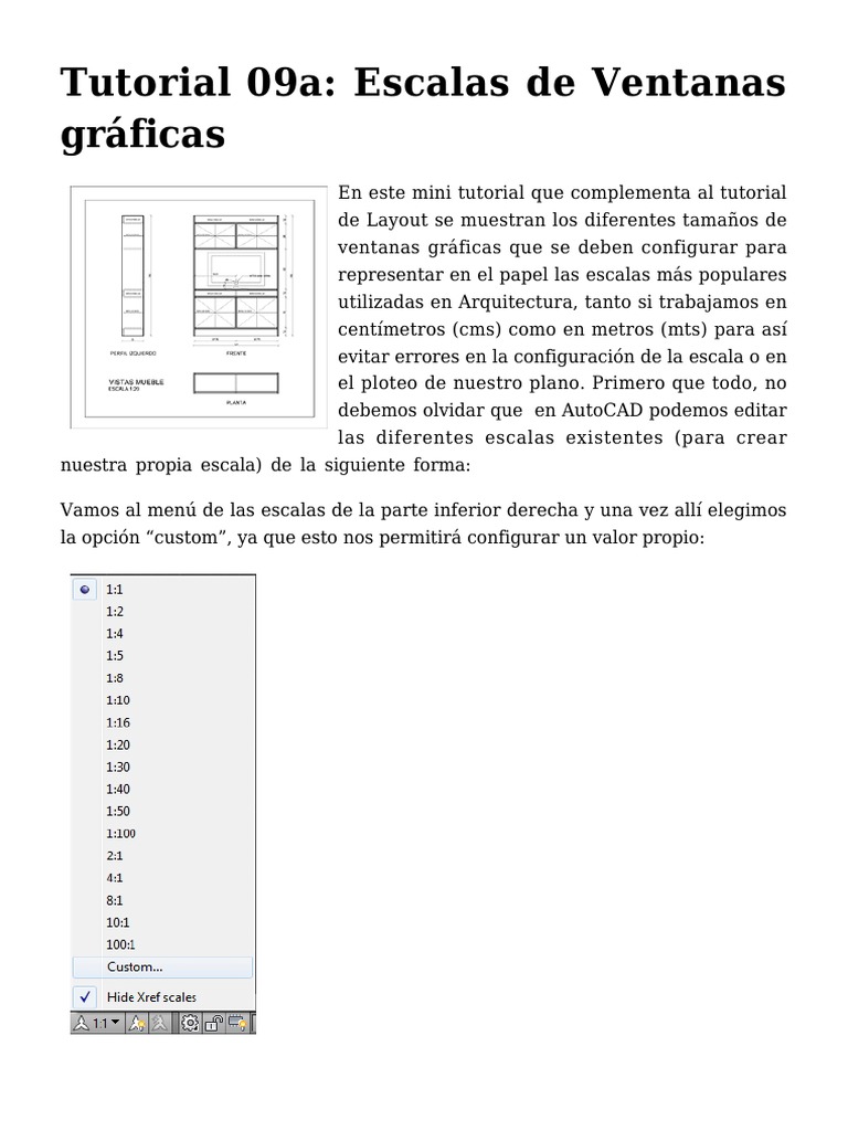 Escalas en Autocad | PDF | Unidades de medida | Diseño de comunicacion