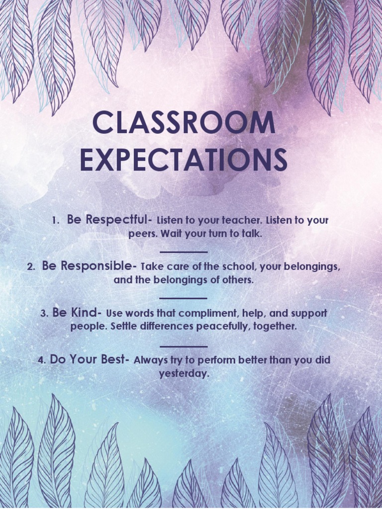 Classroom Expectations | PDF