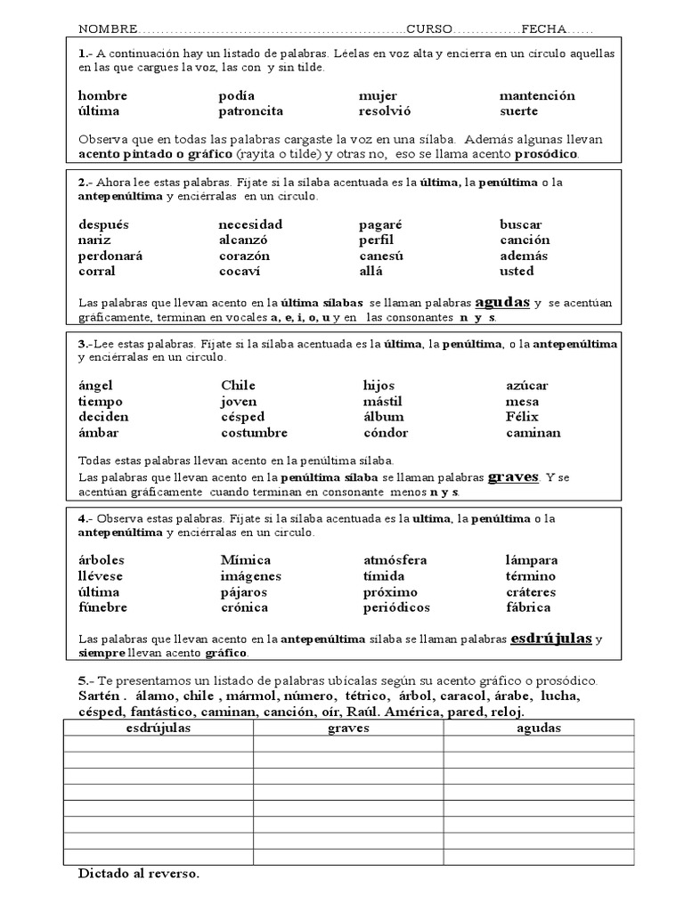 Agudas Graves Esdrújulas | PDF | Lingüística | Fonología