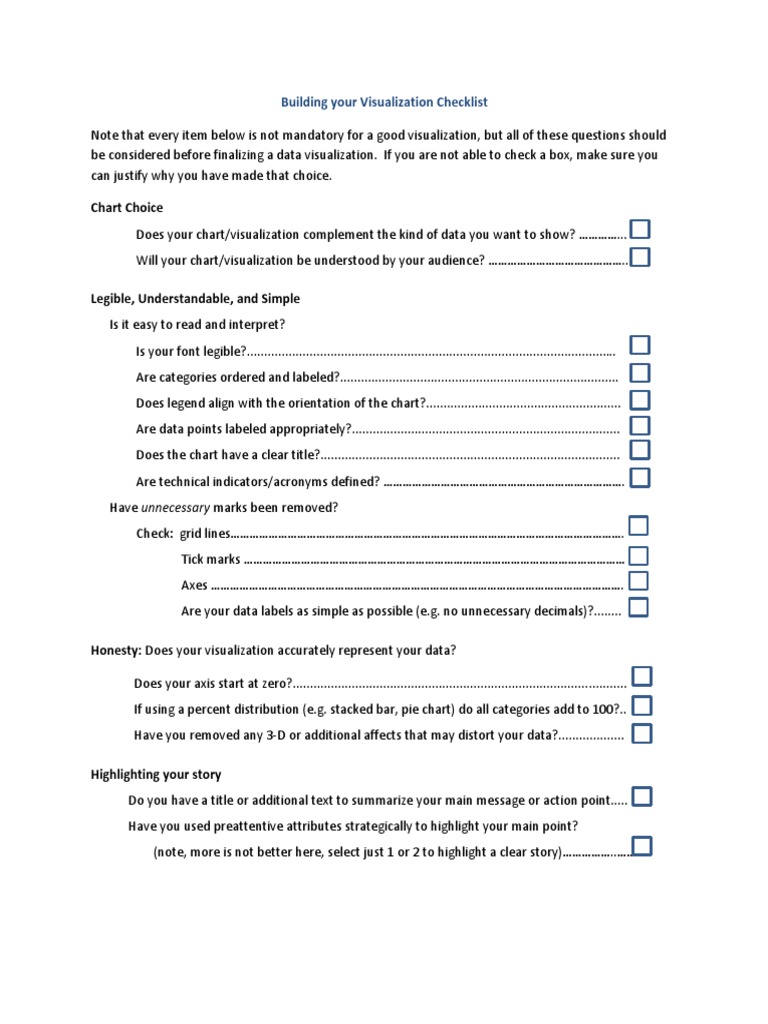 Chart Choice: Building Your Visualization Checklist | PDF ...