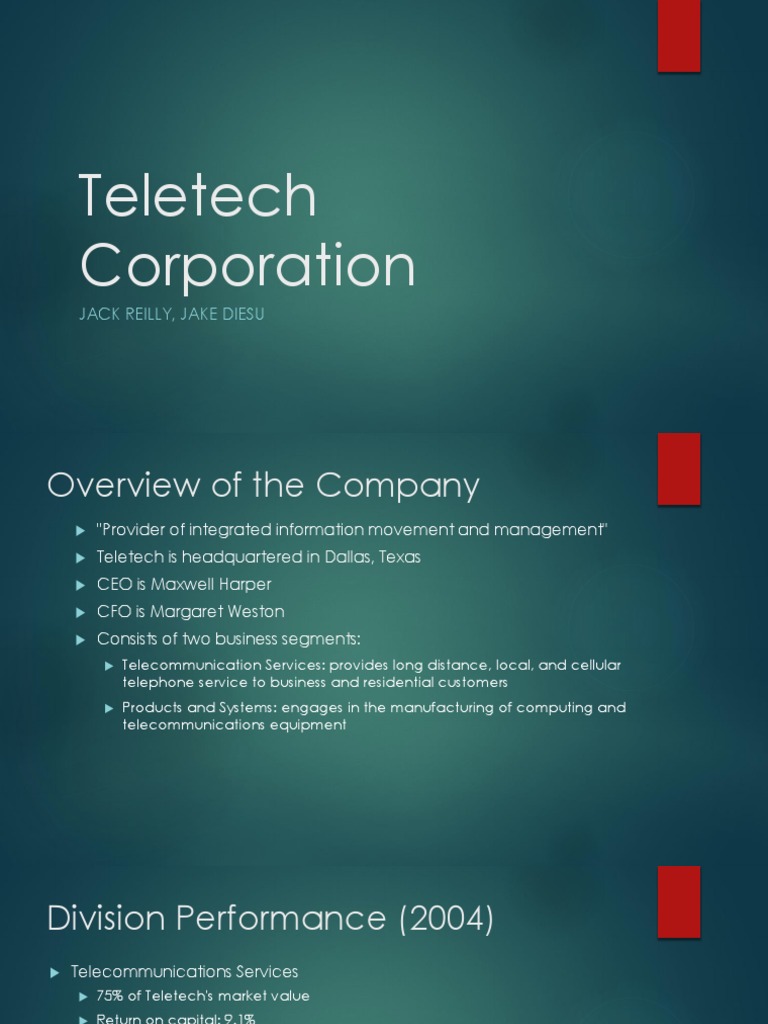 Teletech Presentation | PDF | Risk | Beta (Finance)