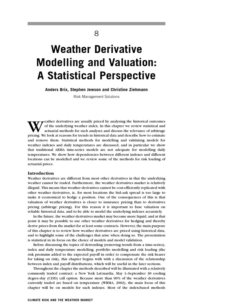 Weather Derivative | PDF | Linear Trend Estimation | Global Warming