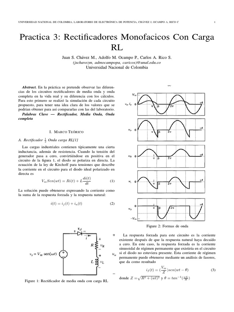 Practica 3 Rectificadores | PDF | Rectificador | Corriente eléctrica
