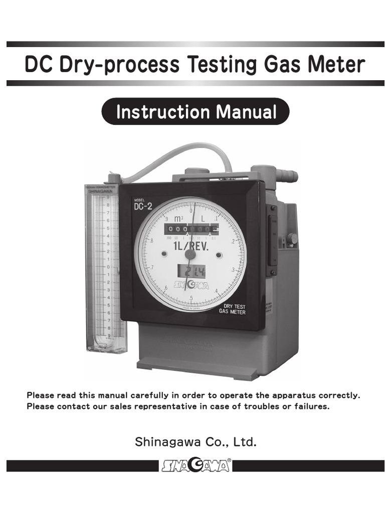 DC Type Dry Gas Meter Manual | PDF | Pressure Measurement | Flow ...