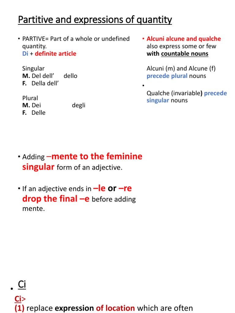 Italian Grammar Essentials | PDF | Noun | Adjective