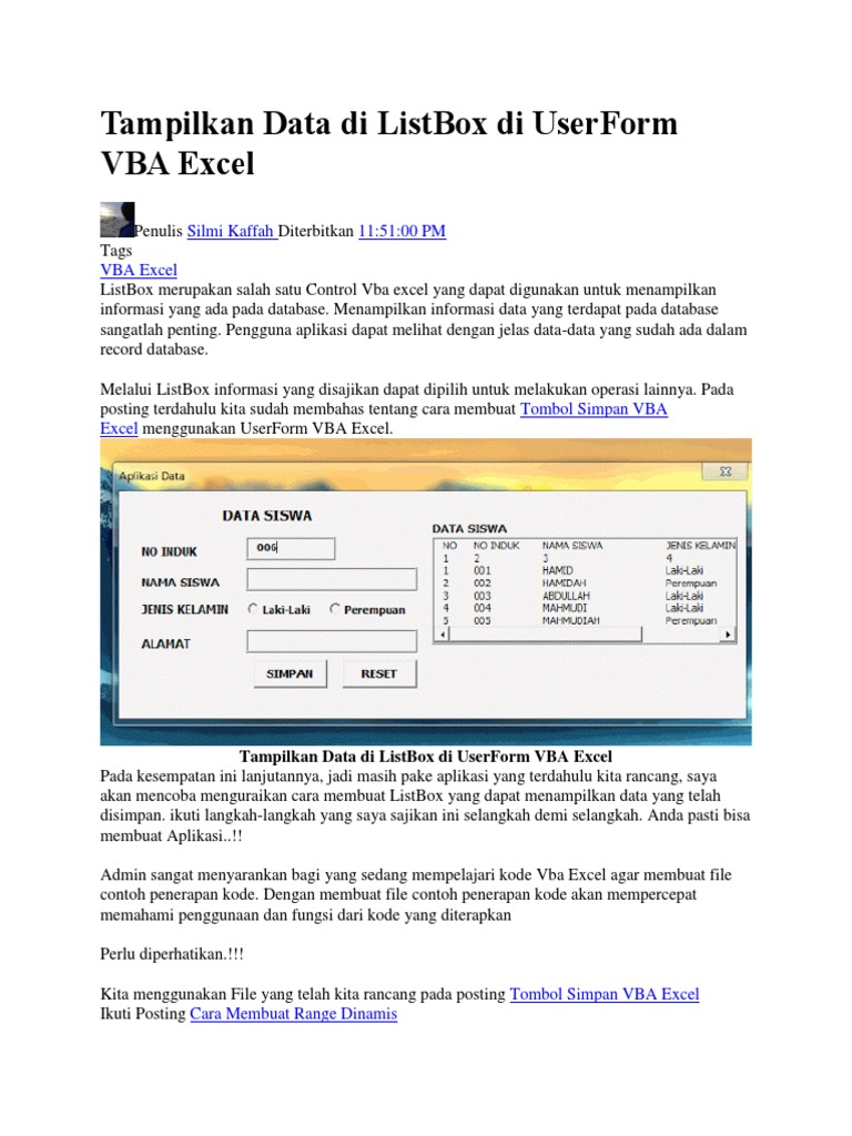 Tampilkan Data di ListBox UserForm VBA | PDF | Komputer | Teknologi ...