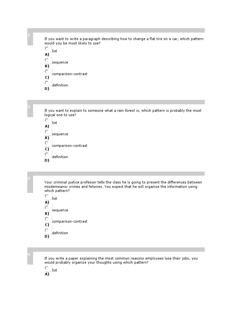 Quiz | PDF | Essays | Paragraph