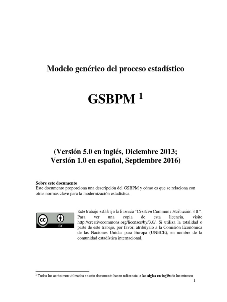GSBPM-5 0-v1 1 | PDF | Estadísticas | Calidad (comercial)