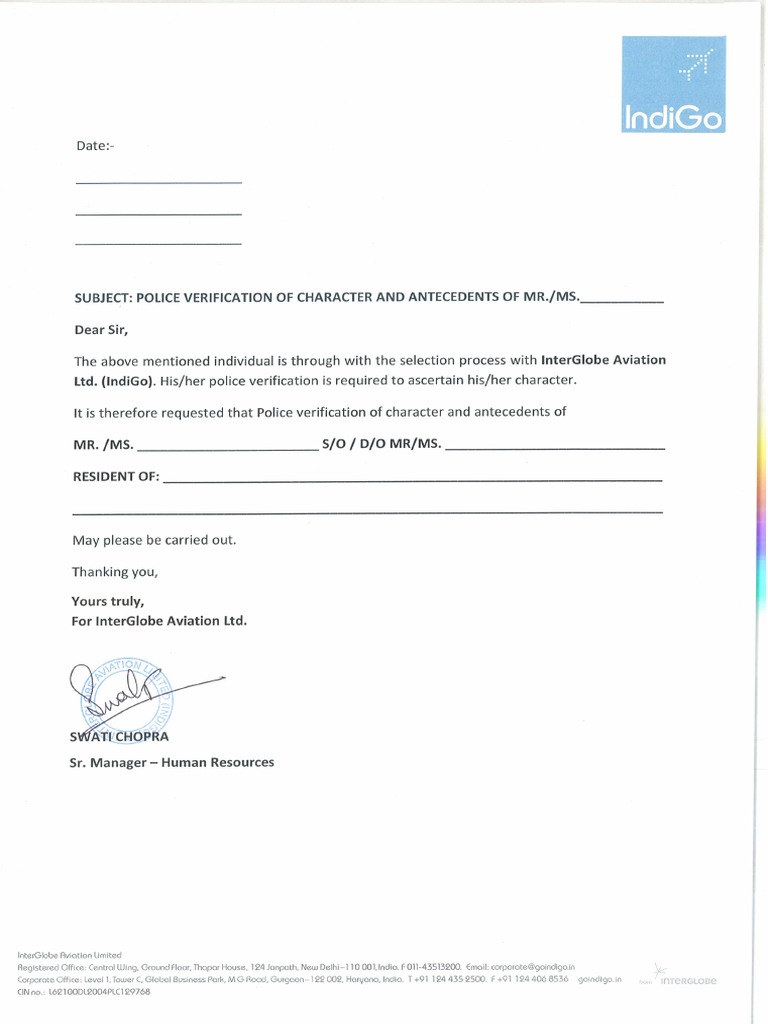 New Police Verification Form PDF | PDF