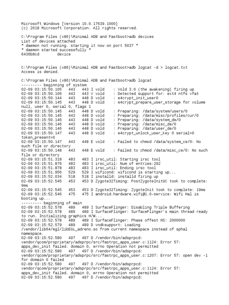 Android ADB Logcat Error Analysis | PDF | Computer Data Storage | Computer File