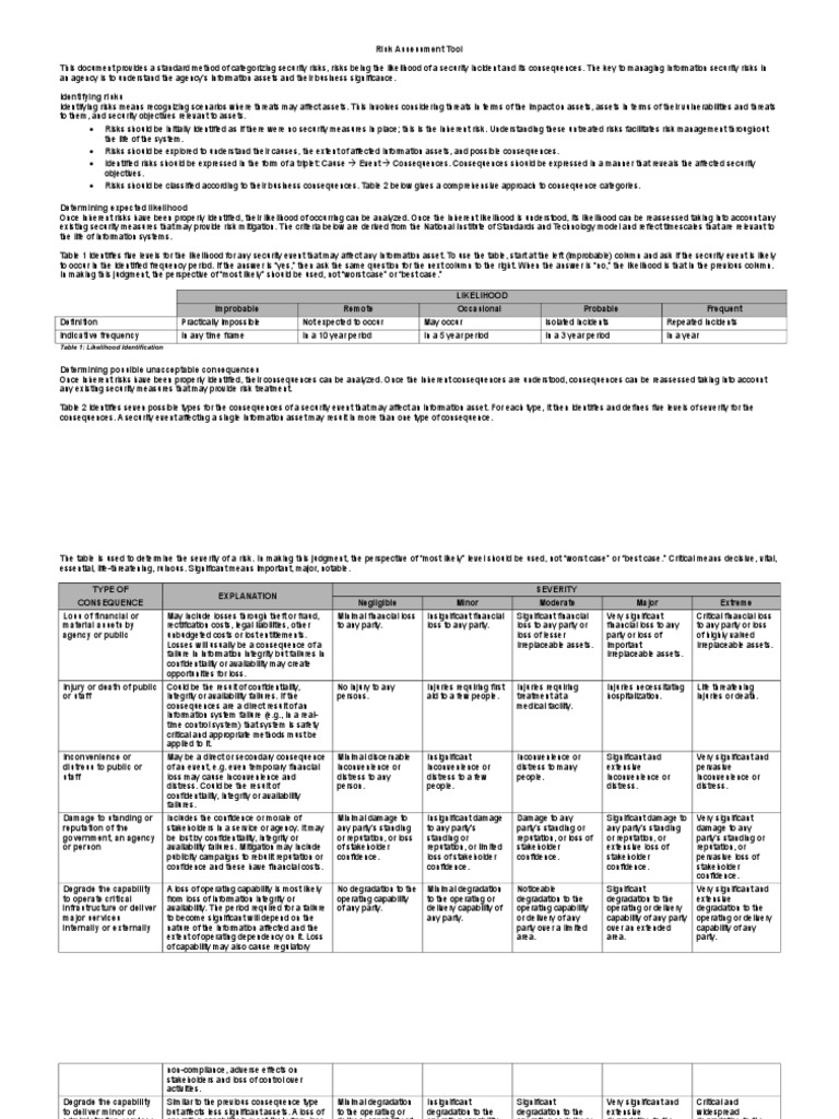 Risk Assessment Tool For Information Security | PDF | Risk Management ...