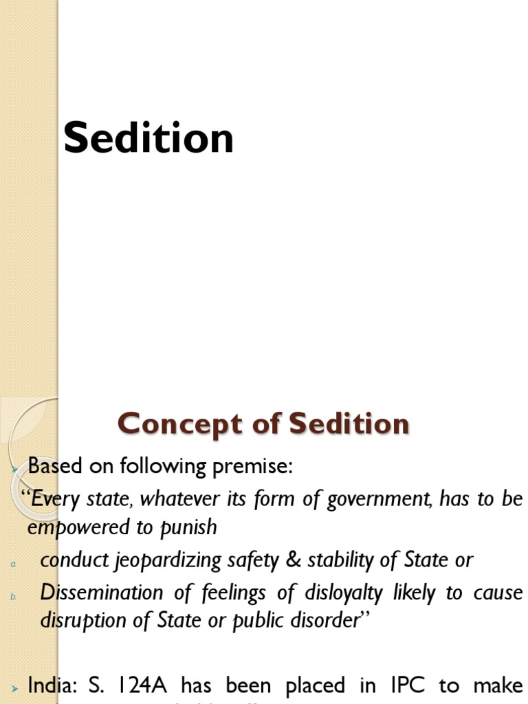 Sedition | PDF | Criminal Justice | Crime & Violence