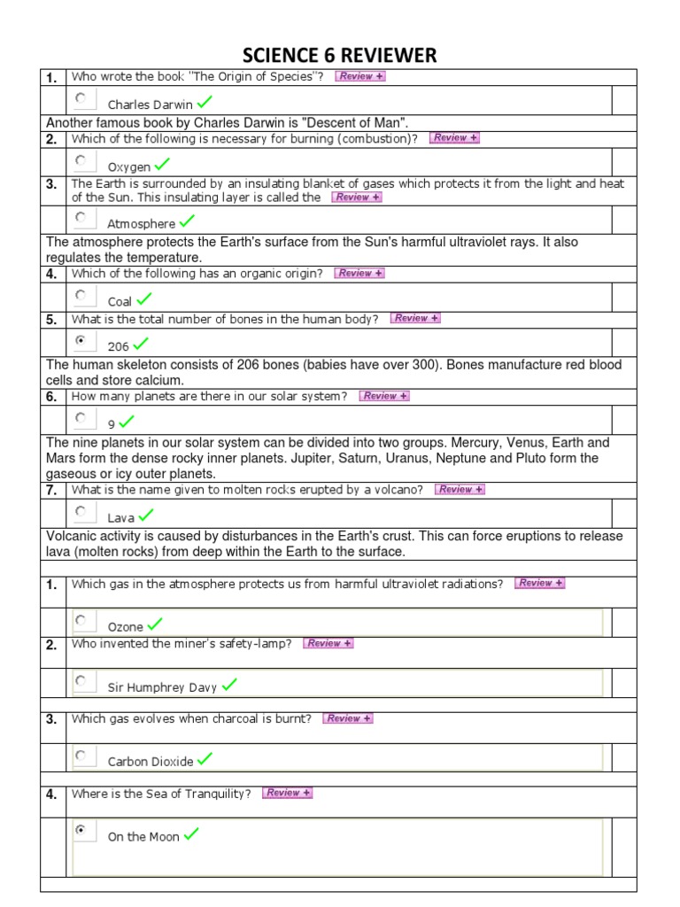 Science Quiz Bee Reviewer | PDF | Atmosphere | Solar System Science Quiz Bee Reviewer | PDF | Atmosphere | Solar System