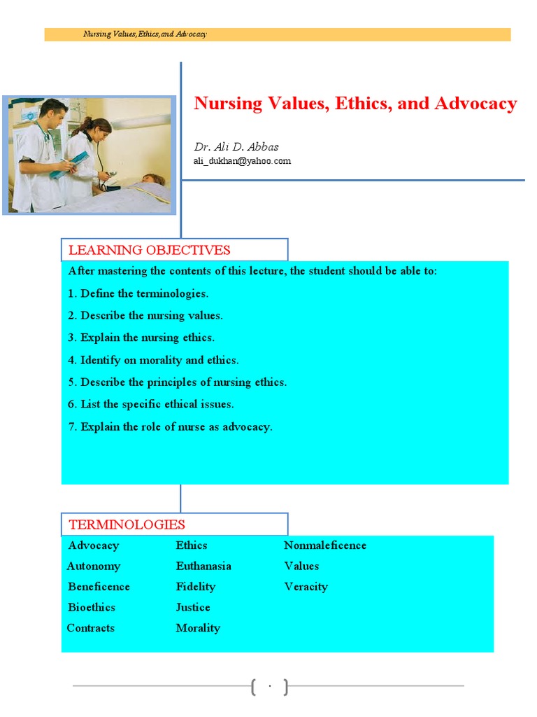 Nursing Values, Ethics, and Advocacy | PDF | Value (Ethics) | Morality