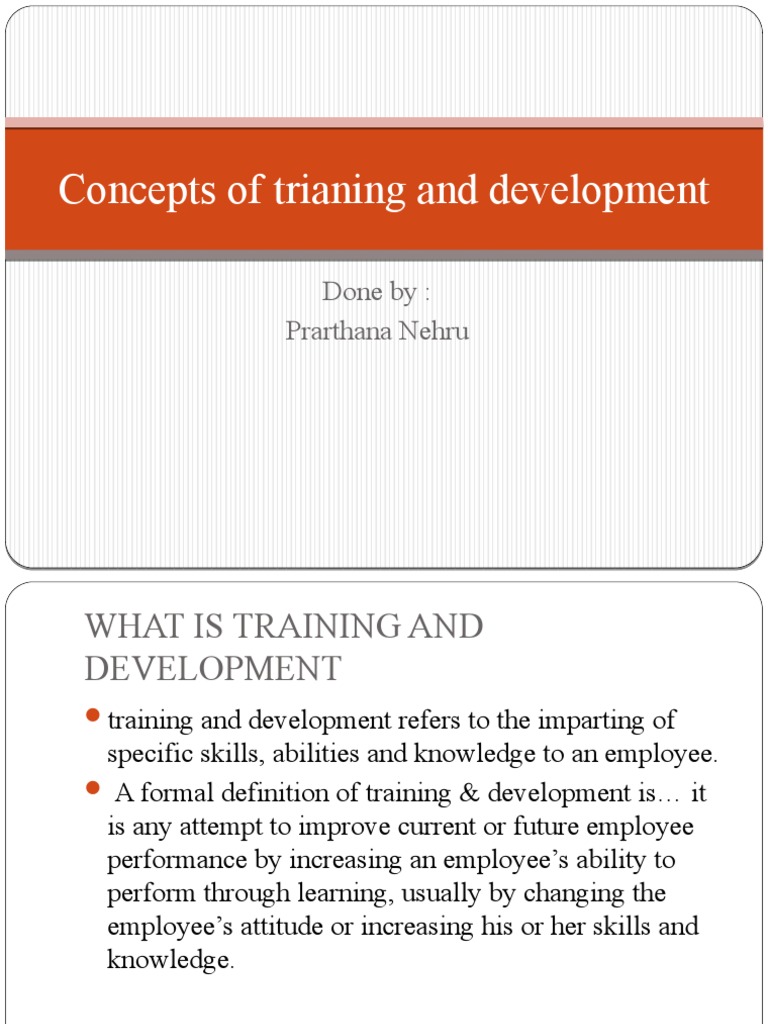 Concepts of Trianing and Development | PDF | Attitude (Psychology ...