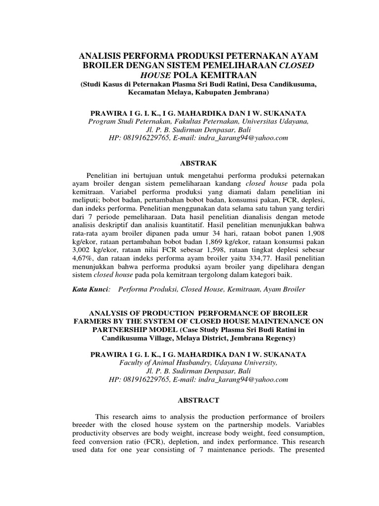 Jurnal Performa Produksi | PDF