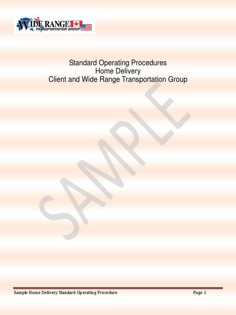 Sample Home Delivery Standard Operating Procedure | PDF | Electronic ...