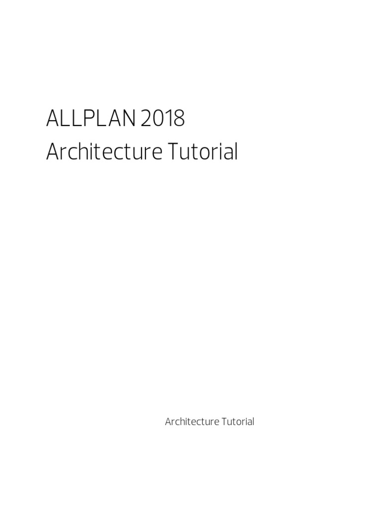 Allplan 2018 ArchitectureTutl | PDF | Page Layout | Double Click