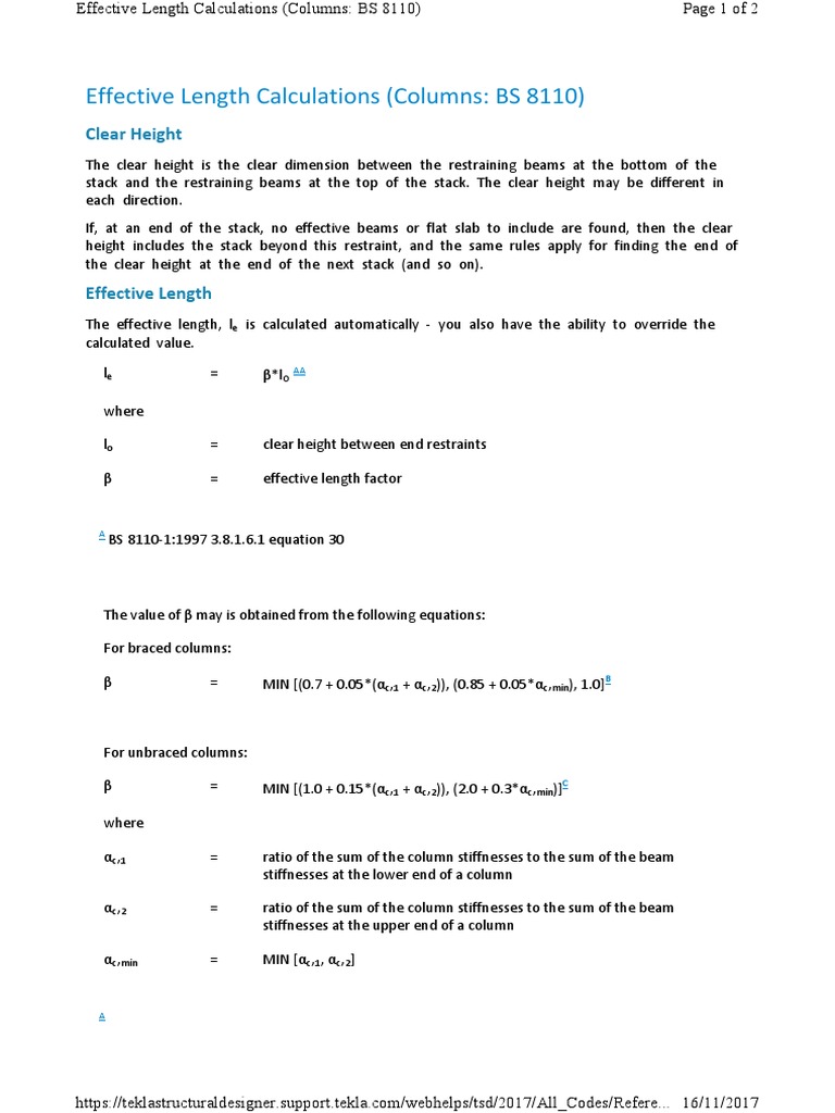 Effective Length Calculations for Columns | PDF | Beam (Structure) | Column