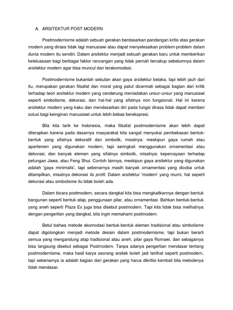 Ciri dan Sejarah Arsitektur Postmodern | PDF | Ilmu Sosial | Seni