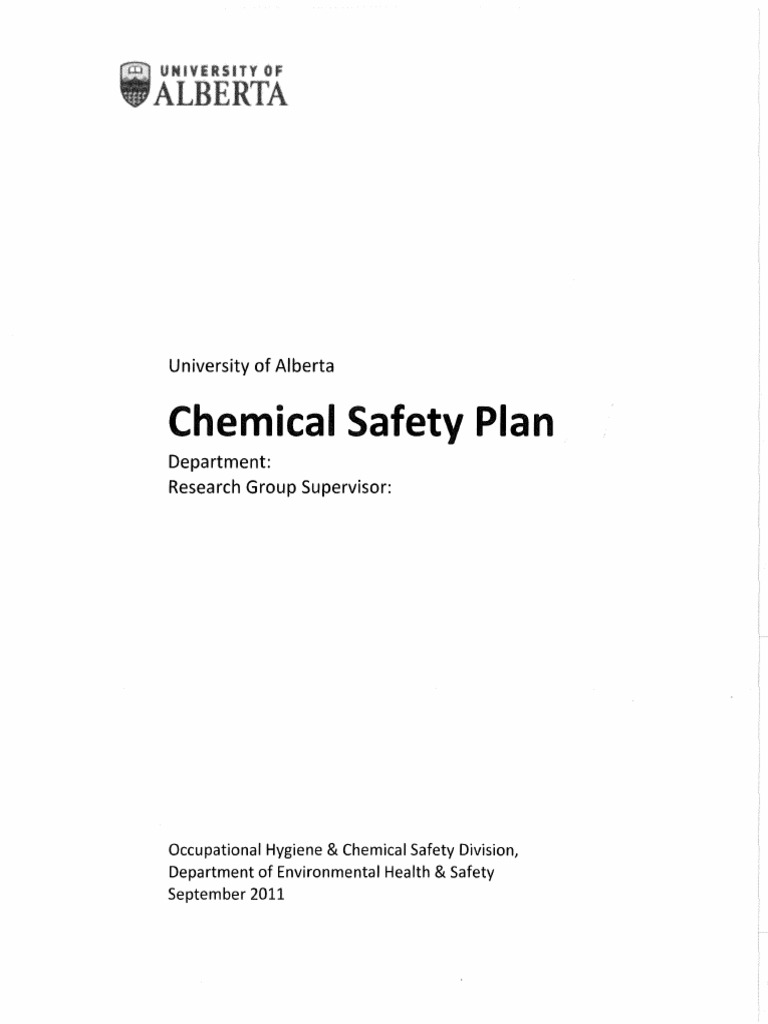Chemical Safety Plan: University of Alberta | PDF | Laboratories ...