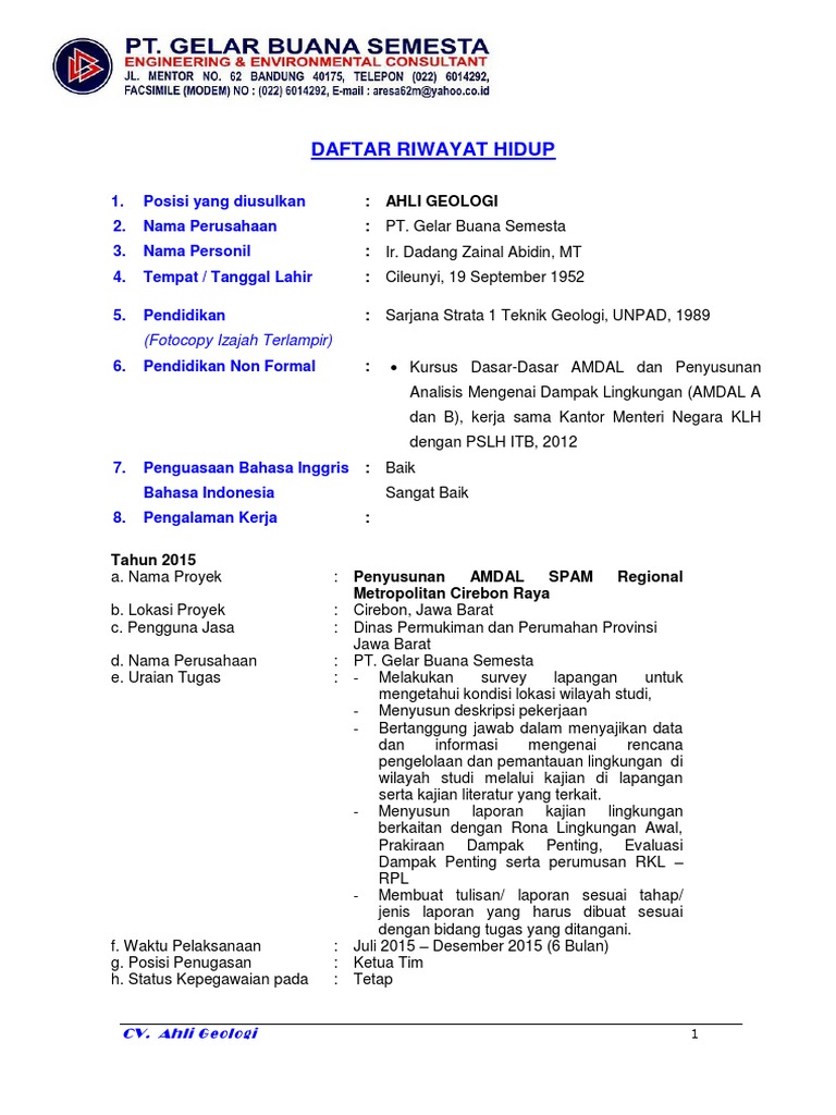 01 CV Dadang Z | PDF