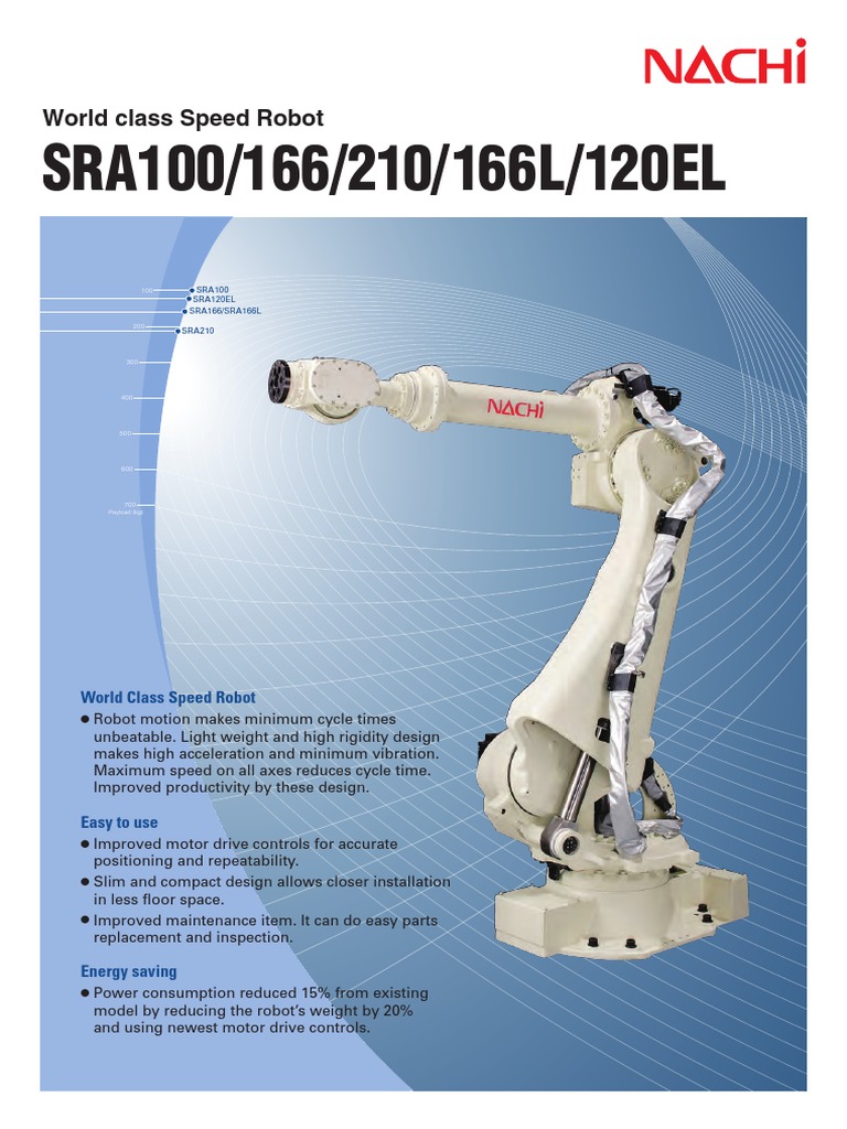 SRA100/166/210/166L/120EL: World Class Speed Robot | PDF | Physical ...