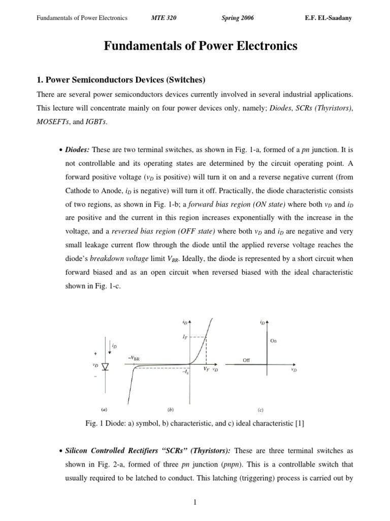 An Overview of Power Semiconductor Devices and Their Applications in ...