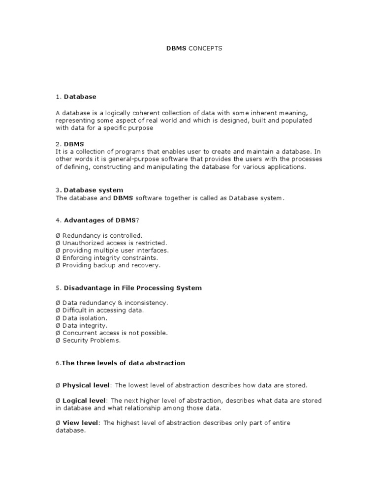 Concepts of DBMS | PDF | Databases | Relational Database