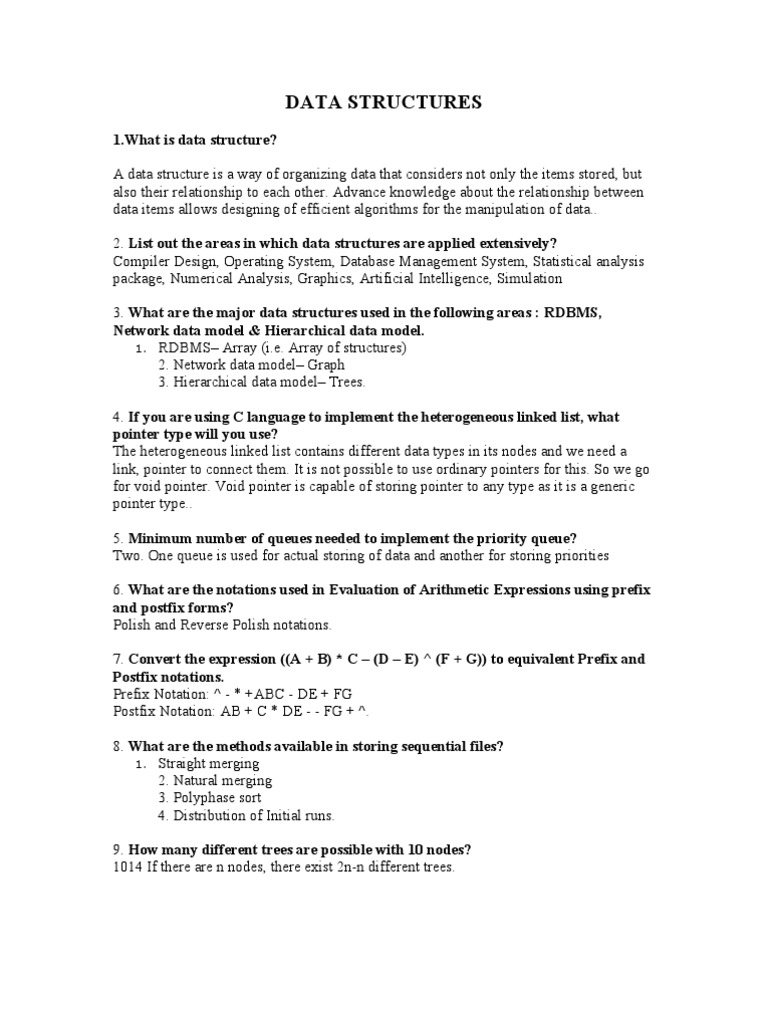 Data Structures Concepts | PDF