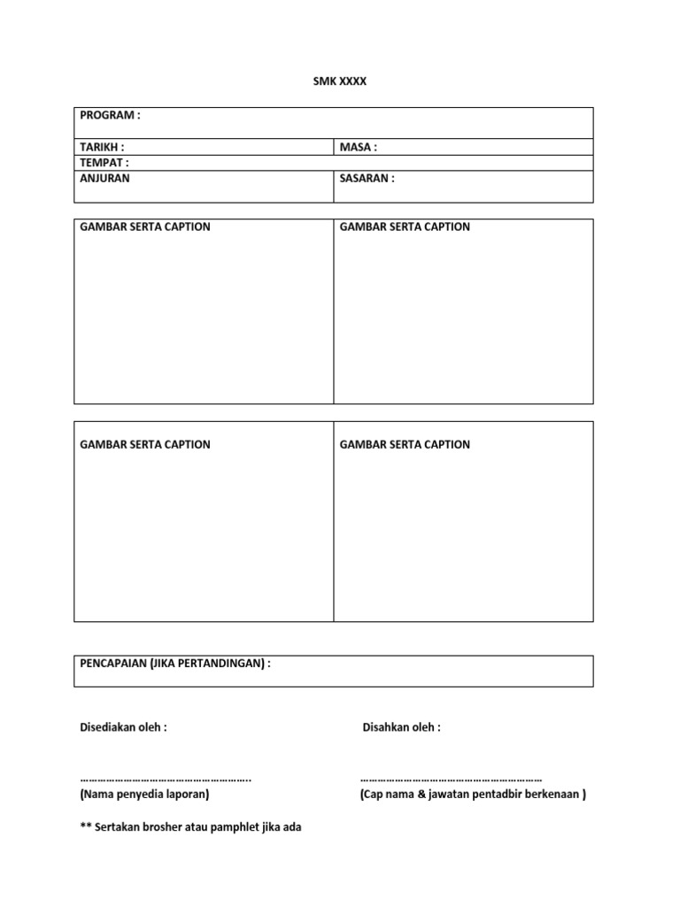 Format Laporan Diari Sekolah CONTOH | PDF