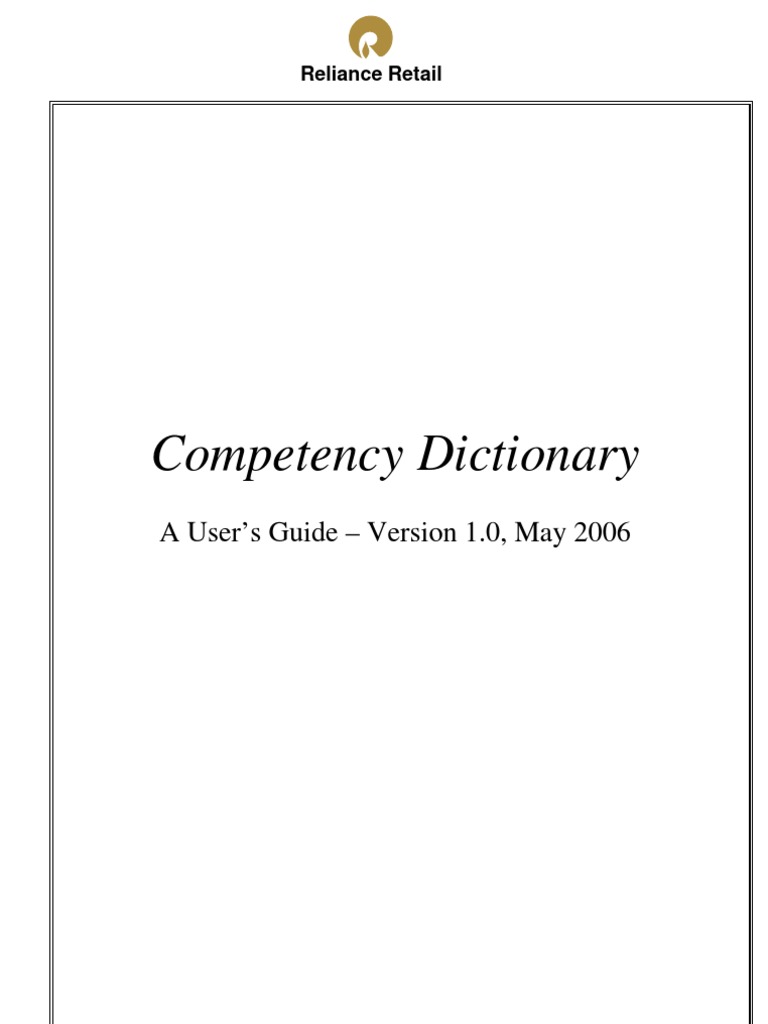 Behavioral Competency Dictionary Visit Us at Management - Umakant | PDF ...