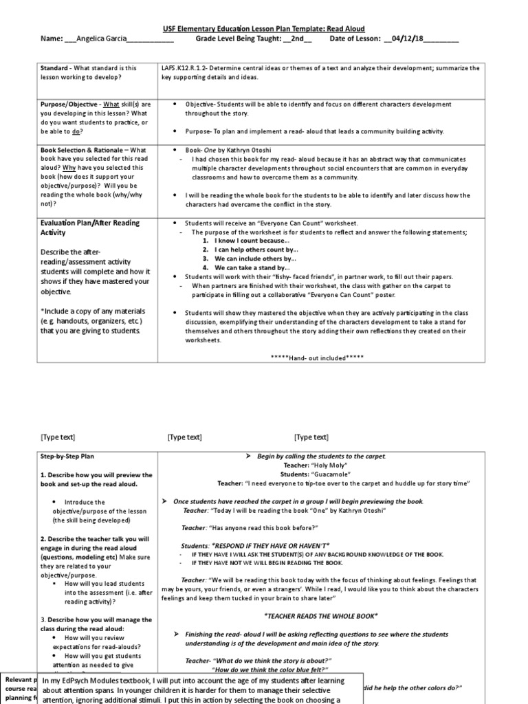 CT Observation Lesson Plan | PDF | Attention | Behaviorism