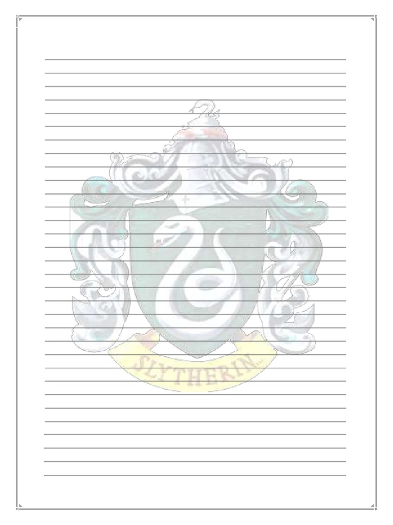 Slytherin Letter-Writing Paper | PDF