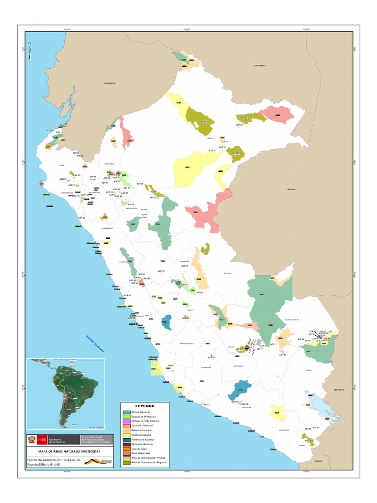 MAPA Areas Naturales Protegidas Peru | PDF | South America | Caribbean