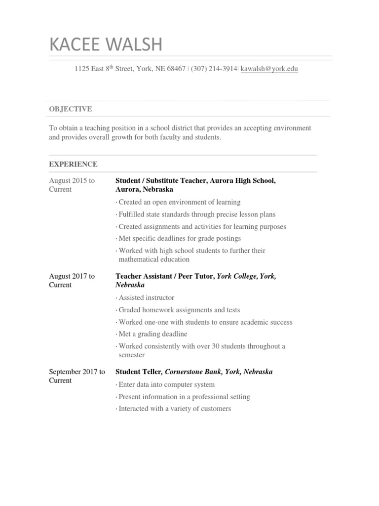 Teaching Resume | PDF | Homework | Teachers