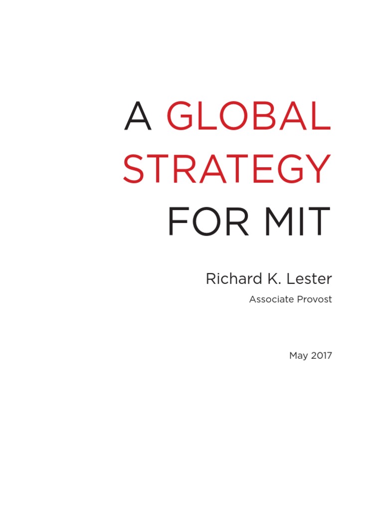A Global Strategy for MIT's Future Engagement | PDF | Massachusetts ...