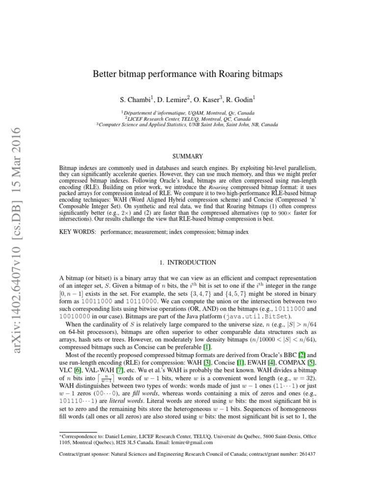 Better Bitmap Performance With Roaring Bitmaps | PDF | Array Data ... Better Bitmap Performance With Roaring Bitmaps | PDF | Array Data ...
