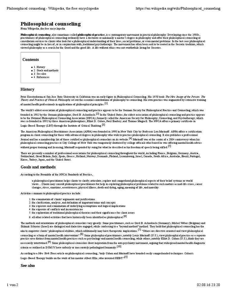 Philosophical Counseling Wikipedia The Free Encyclopedia Pdf