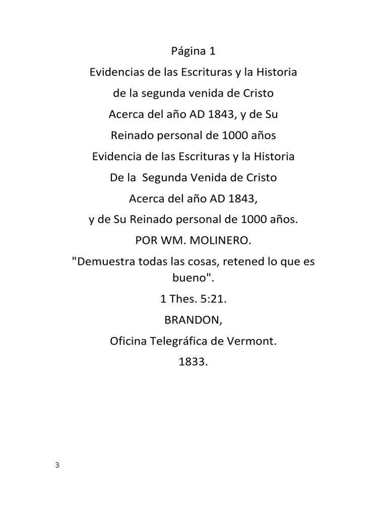 Explicacion de Guillermo Miller | PDF | Daniel (figura bíblica) | Profecía