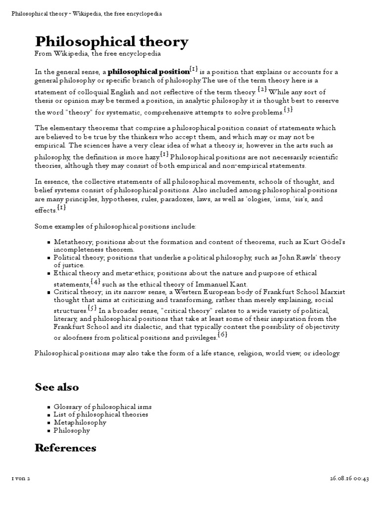 Philosophical Theory - Wikipedia, The Free Encyclopedia | PDF | Theory ...
