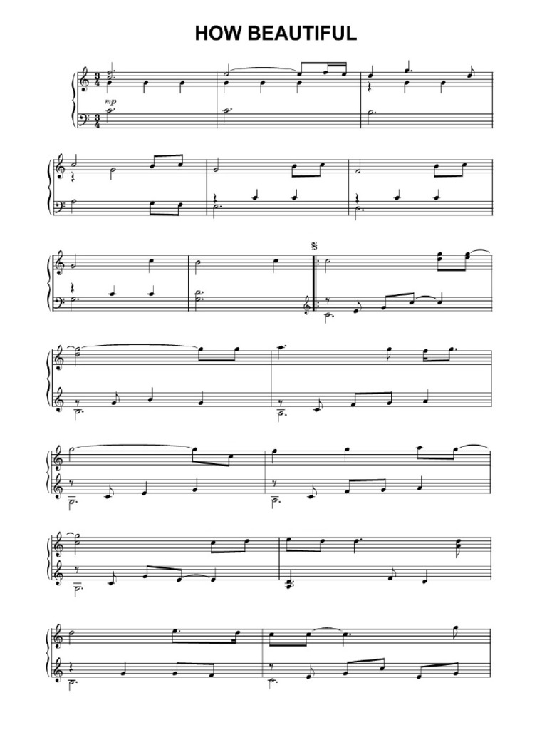 How Beautiful - Piano | PDF