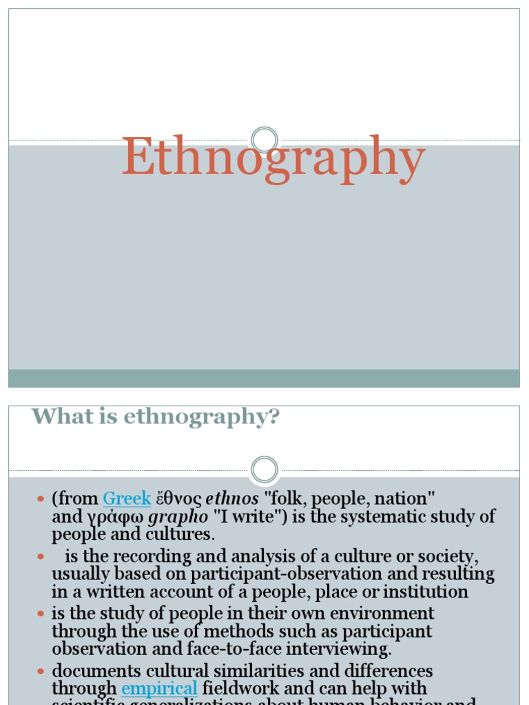 Ethnography | PDF | Ethnography | Cognitive Science