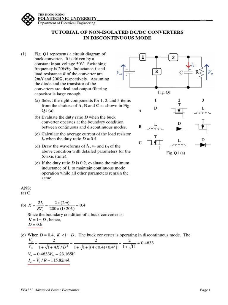 Tutorial Of Non Isolated Dc Dc Converters In Discontinuous Mode Benny Yeung Pdf Electrical