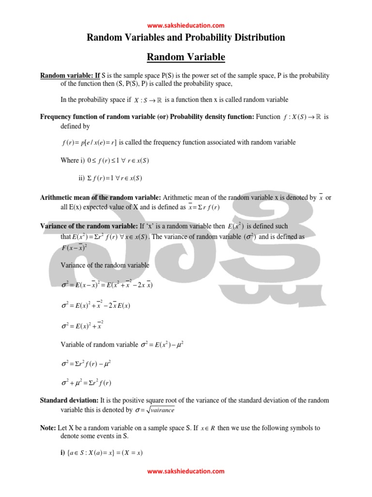 09 Random Variables and Probability Distributions | PDF | Standard Deviation | Random Variable