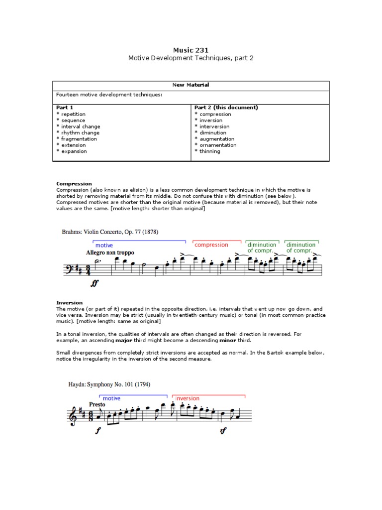 Motivic Development 2 | PDF | Musical Compositions | Musical Forms