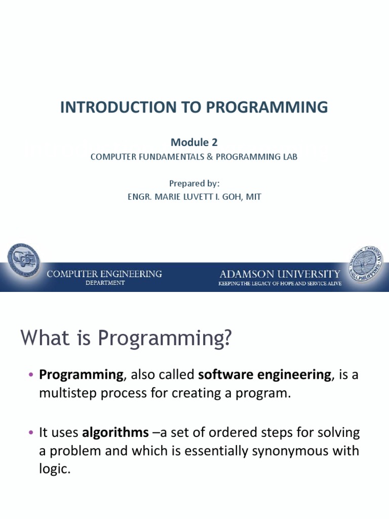 Module 2 - Introduction To Programming - Updated | Download Free PDF ...