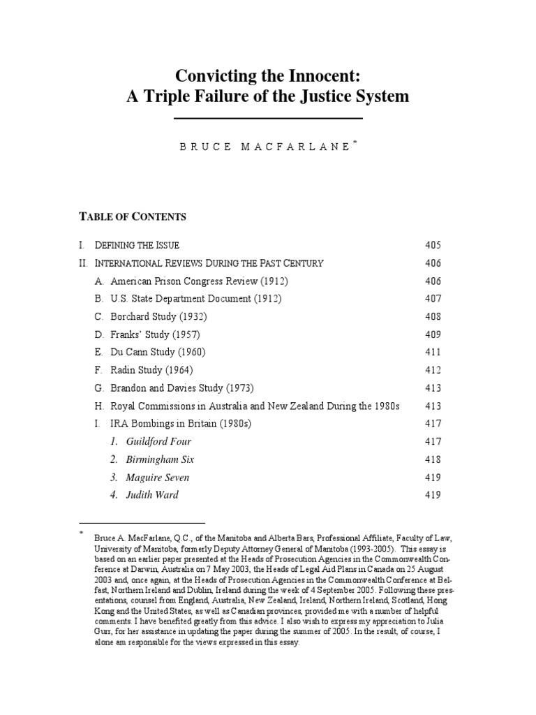 Convicting The Innocent - A Triple Failure of The Justice System | PDF ...