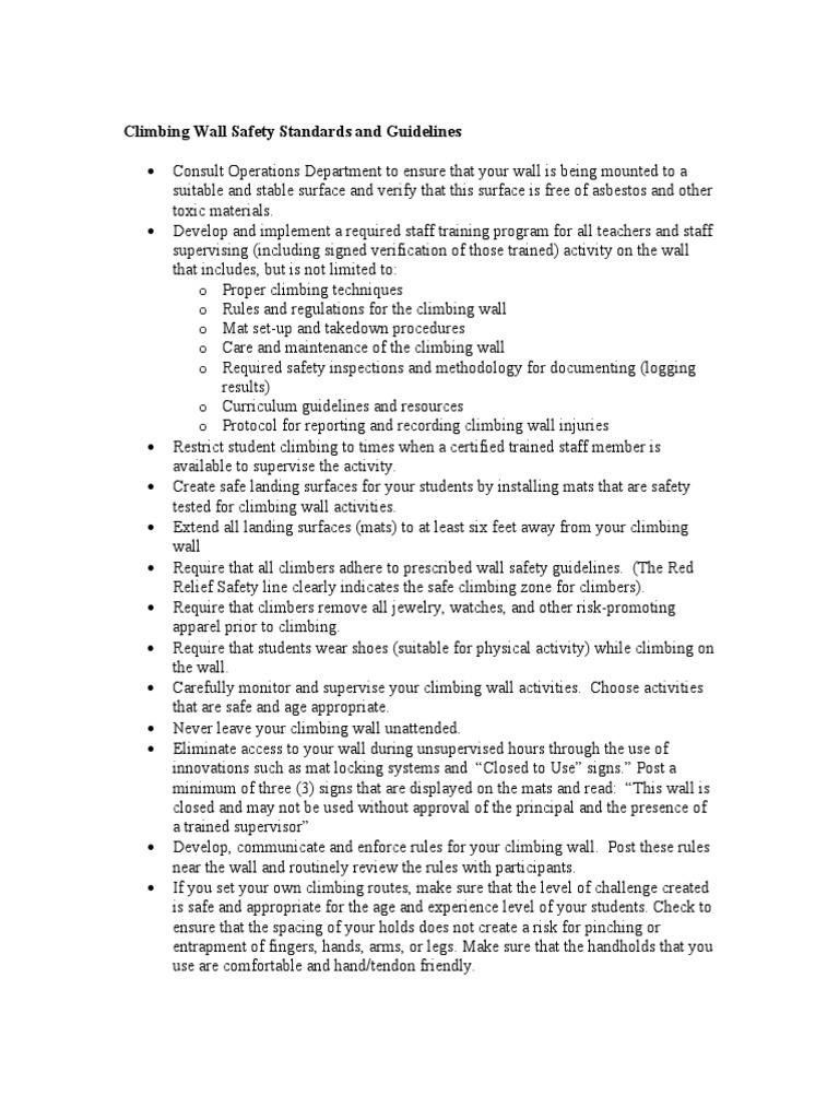 Climbing Wall Installation & Safety Guide | PDF | Business
